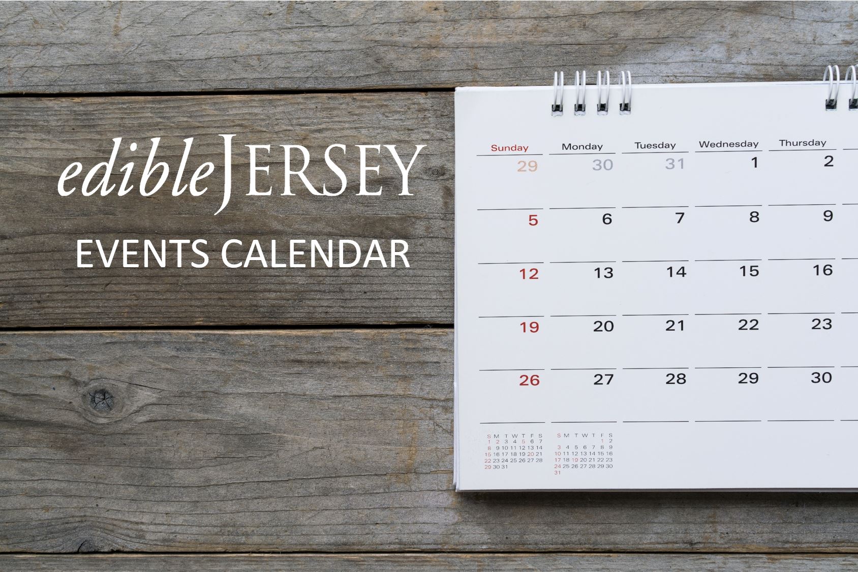 Edible Jersey Events Calendar